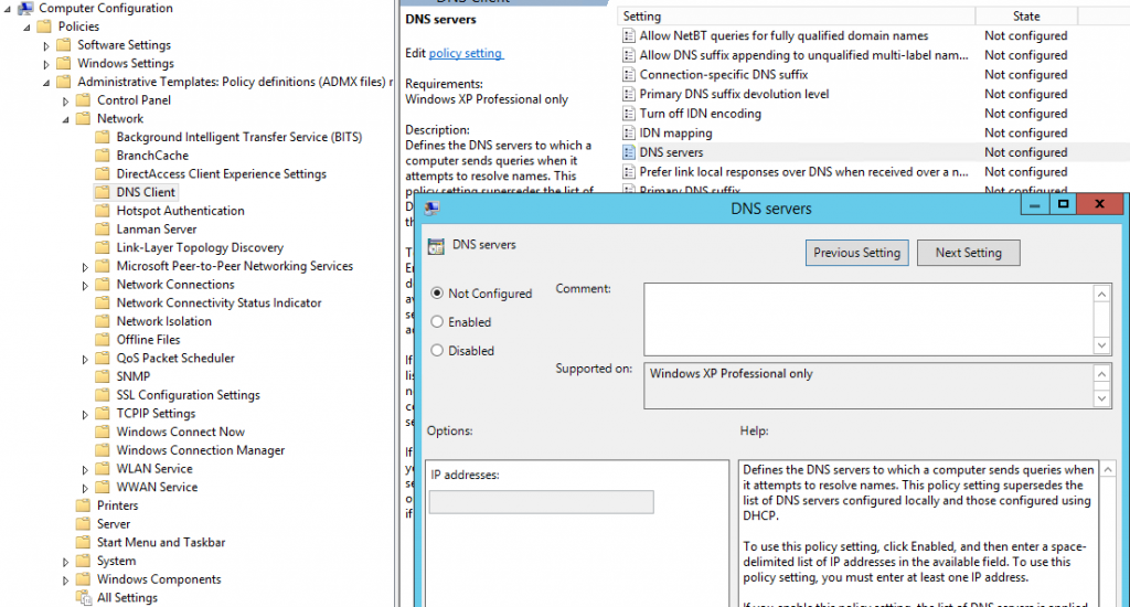 Set DNS servers via GPO Server 2012 R2 - WinCert Set DNS servers via GPO Server 2012 R2 - WinCert