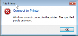 Windows cannot connect to the printer - WinCert