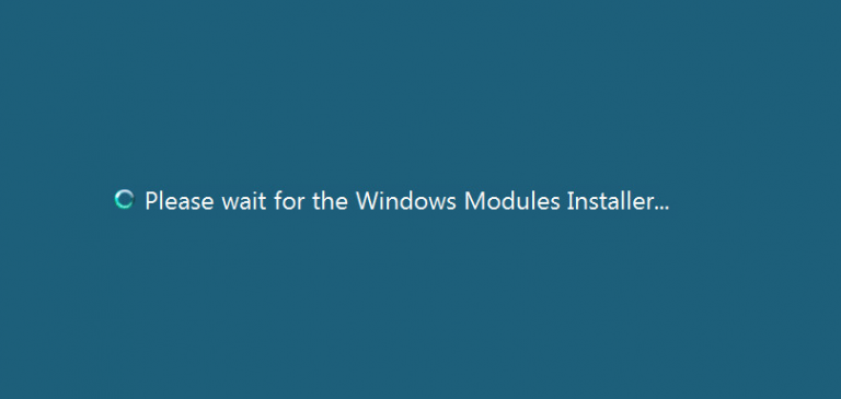 Please wait for the Windows Modules Installer - WinCert