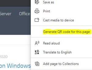 The new Edge browser now offers QR code generator for sharing URLs ...